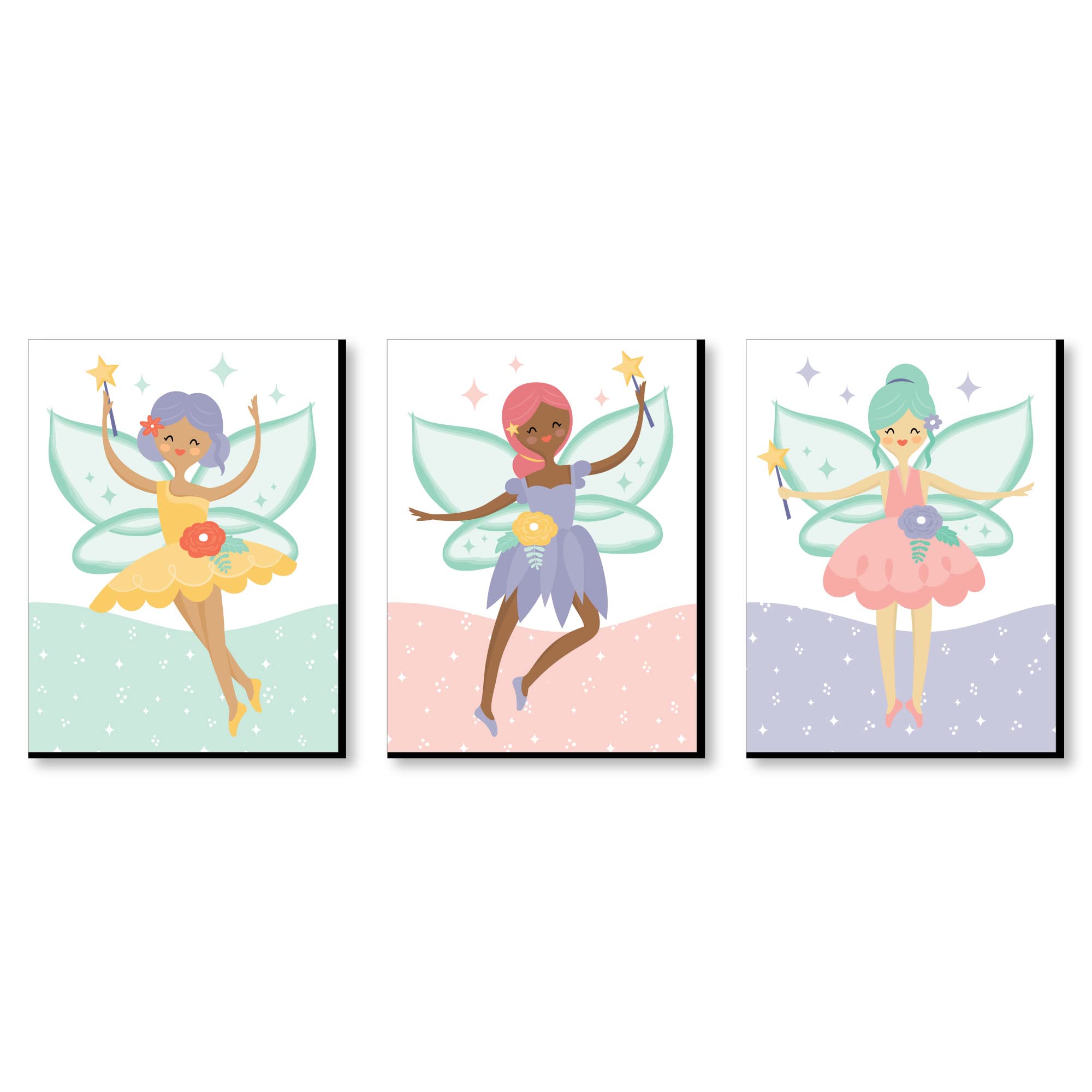 Big Dot of Happiness Let’s Be Fairies - Fairy Garden Nursery Wall Art and Kids Room Decor - 7.5 x 10 inches - Set of 3 Prints