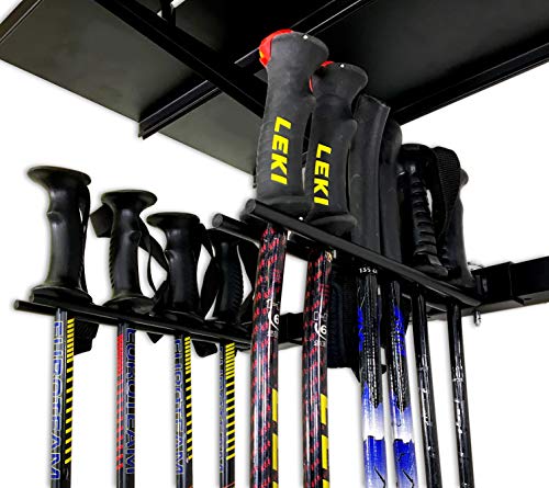 StoreYourBoard Ski Wall Rack and Storage Shelf, Holds 10 Pairs, Ski Wall Mount, Home and Garage Storage Hanger