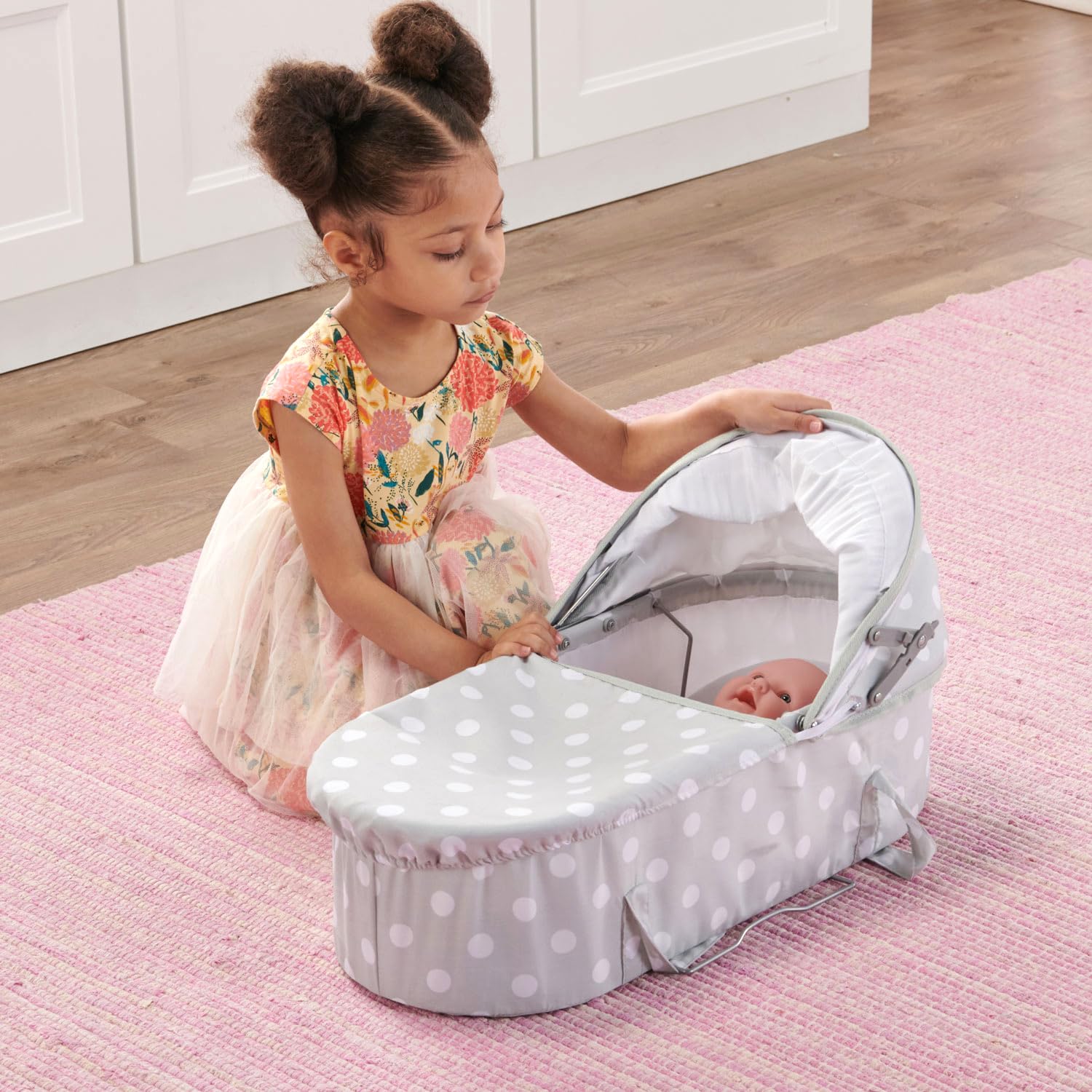 Badger Basket English Style Doll Stroller β Fits 18 to 22-inch Dolls, Classic Pretend Play Toy with Adjustable Canopy