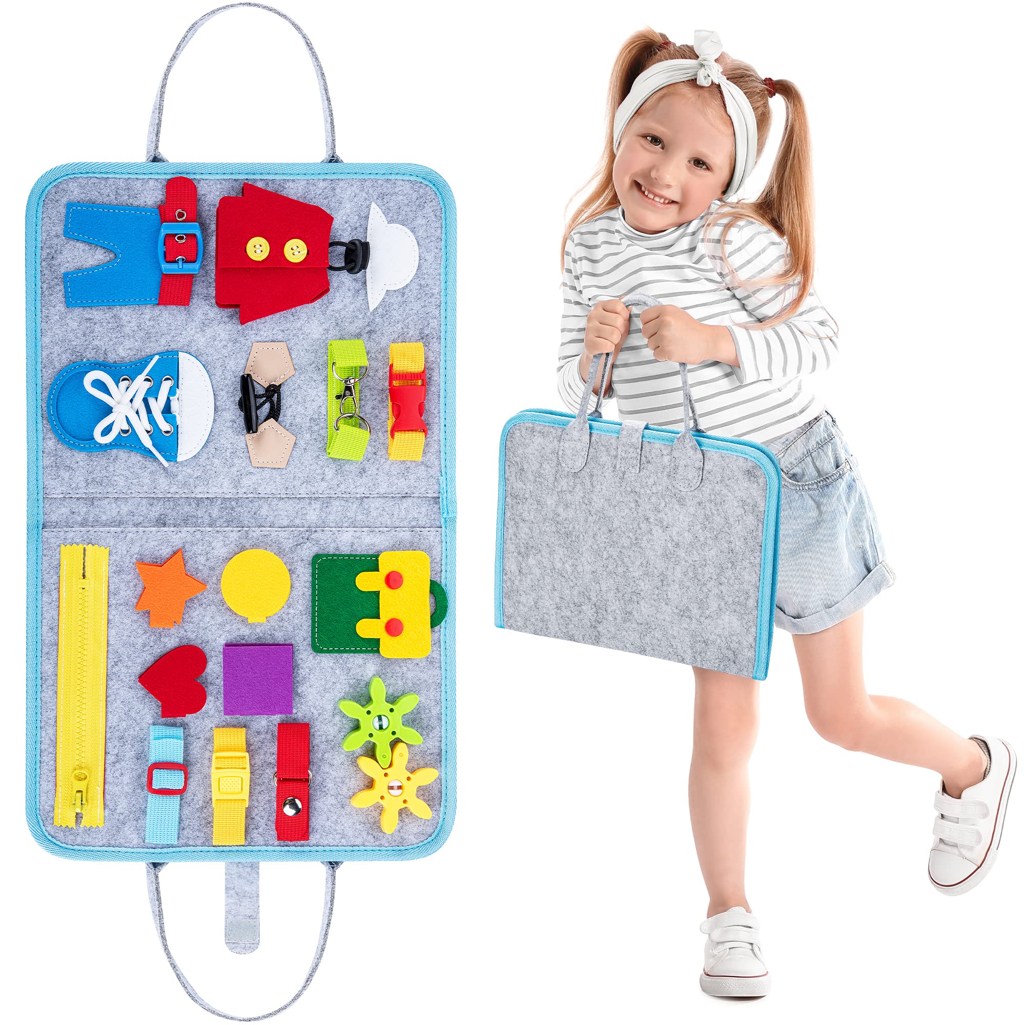 Busy Board Montessori Toys for Toddler Baby Toys Sensory Toys for Autistic Children Fine Motor Skills Baby Activity Center Toddler Activities Airplane Toy Toddler Travel Toys