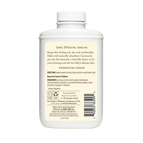 Burt's Bees Baby 100% Natural Dusting Powder, Talc-Free Baby Powder - 4.5 Ounce Bottle (Pack of 3)