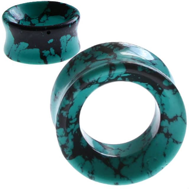 4 Pack SoScene Hollow Stone Ear Gauge Ear Plugs All 4 Color 4 Pairs (14mm- 9/16 inch)