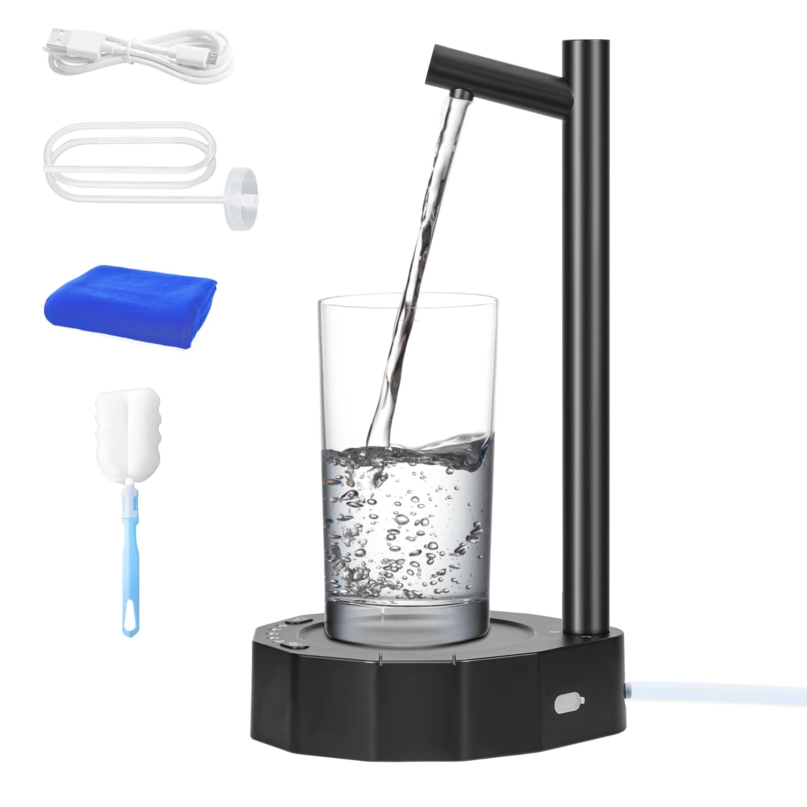 5 Gallon Water Dispenser,Water Dispenser for 5 Gallon Bottle,smart desktop Water Dispenser,Bedside Water Dispenser ,Automatic Drinking Water Dispenser Pump,Safe and Leak-Free for Long-Term Use -Black
