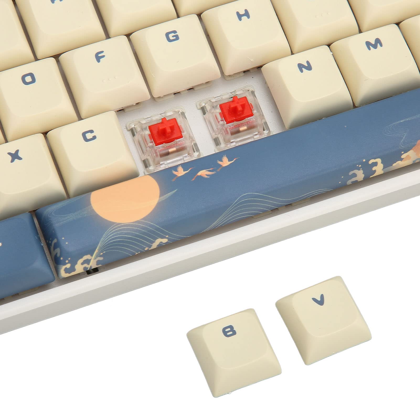 84 Key Mechanical Keyboard, 3 Modes Connection RGB Backlight Wireless Gaming Keyboard for Laptop (Red Switch)