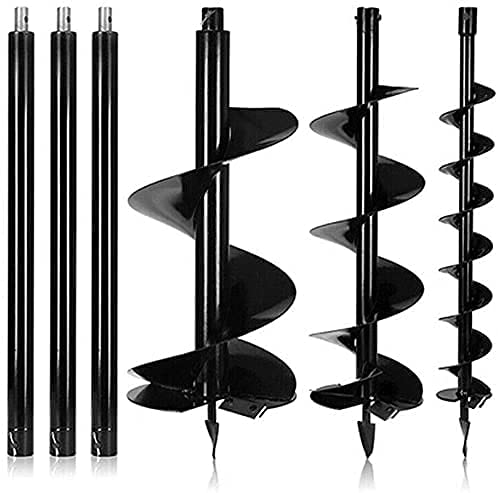72cc Post Hole Auger 3KW 2 Stroke Post Hole Digger Gas Powered Earth Auger with 3 Replacement Auger Drill Bits(4", 8", 12") and 3 Extension Rods for Farm Garden Plant