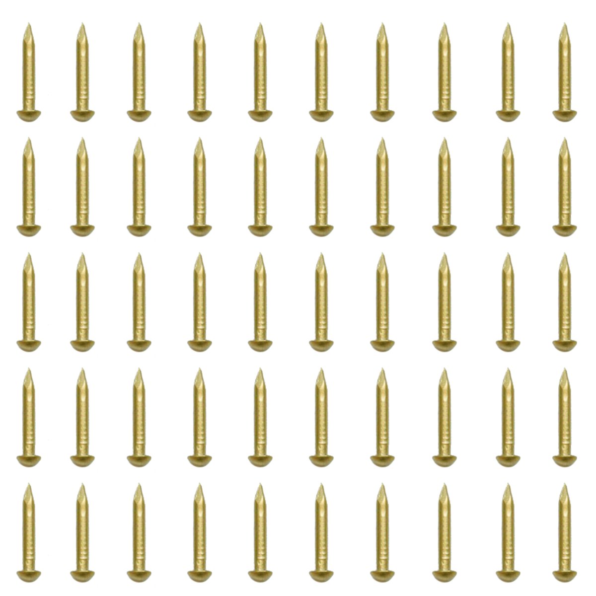 RZDEAL 100 PCS 0.08'' x 0.79'' Round Head Brass Nails for Hinges Boxes Craft Projects(DIY)