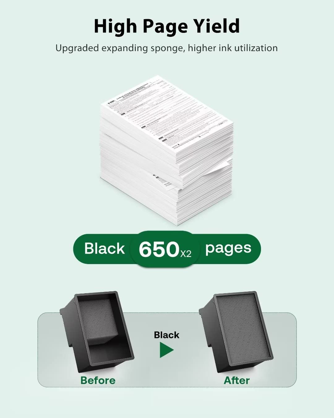 64XL Black Ink Cartridges Black Compatible for HP 64 XL Work with HP Envy Photo 7855 7858 7155 6255 6252 7100 7800, HP Envy Inspire 7900e 7950e Tango Series Printer (2 Pack)
