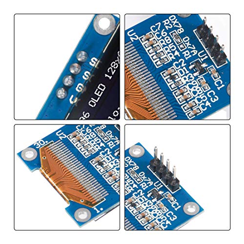 UMLIFE 10PCS 0.96" OLED Module 12864 128x64 OLED Display SSD1306 Driver I2C IIC Serial Self-Luminous Display Board Compatible with Arduino Raspberry PI (10PCS, Blue)