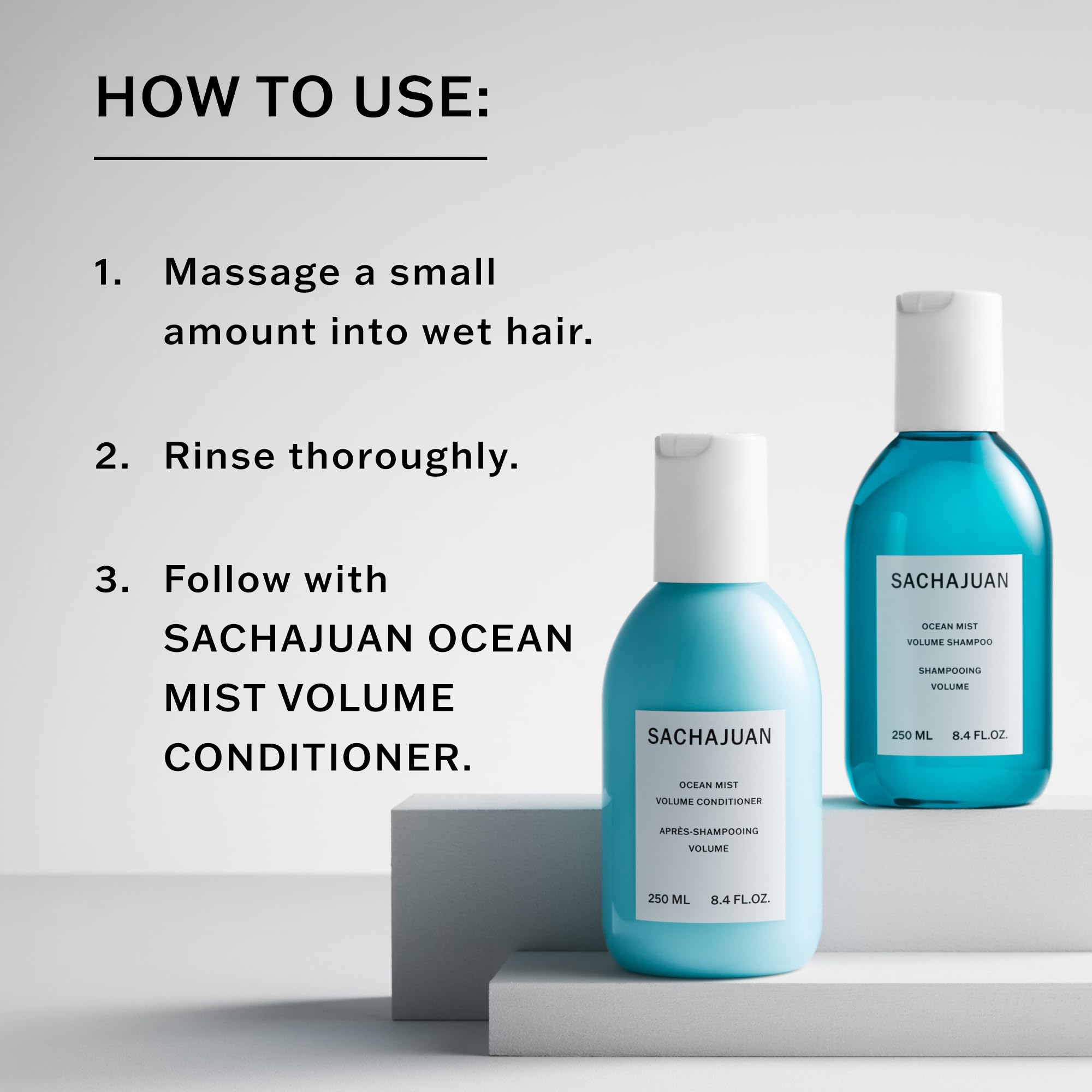 SACHAJUAN Ocean Mist Volume Shampoo, Volumizing Shine, for Thin, Fine Hair, Paraben & Cruelty-Free, 3.4 fl oz