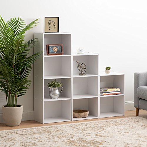IRIS USA Small Spaces Wood, Bookshelf Storage Shelf, Bookcase, 2-Tier, White (596166)