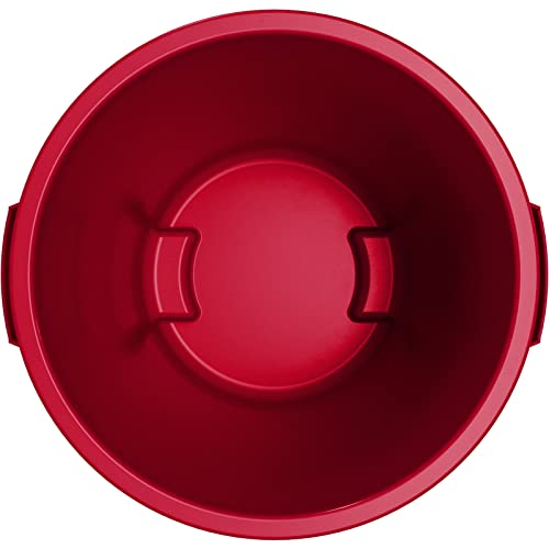 Carlisle FoodService Products Bronco Round Waste Bin Trash Container 10 Gallon - Red - Pack of 1