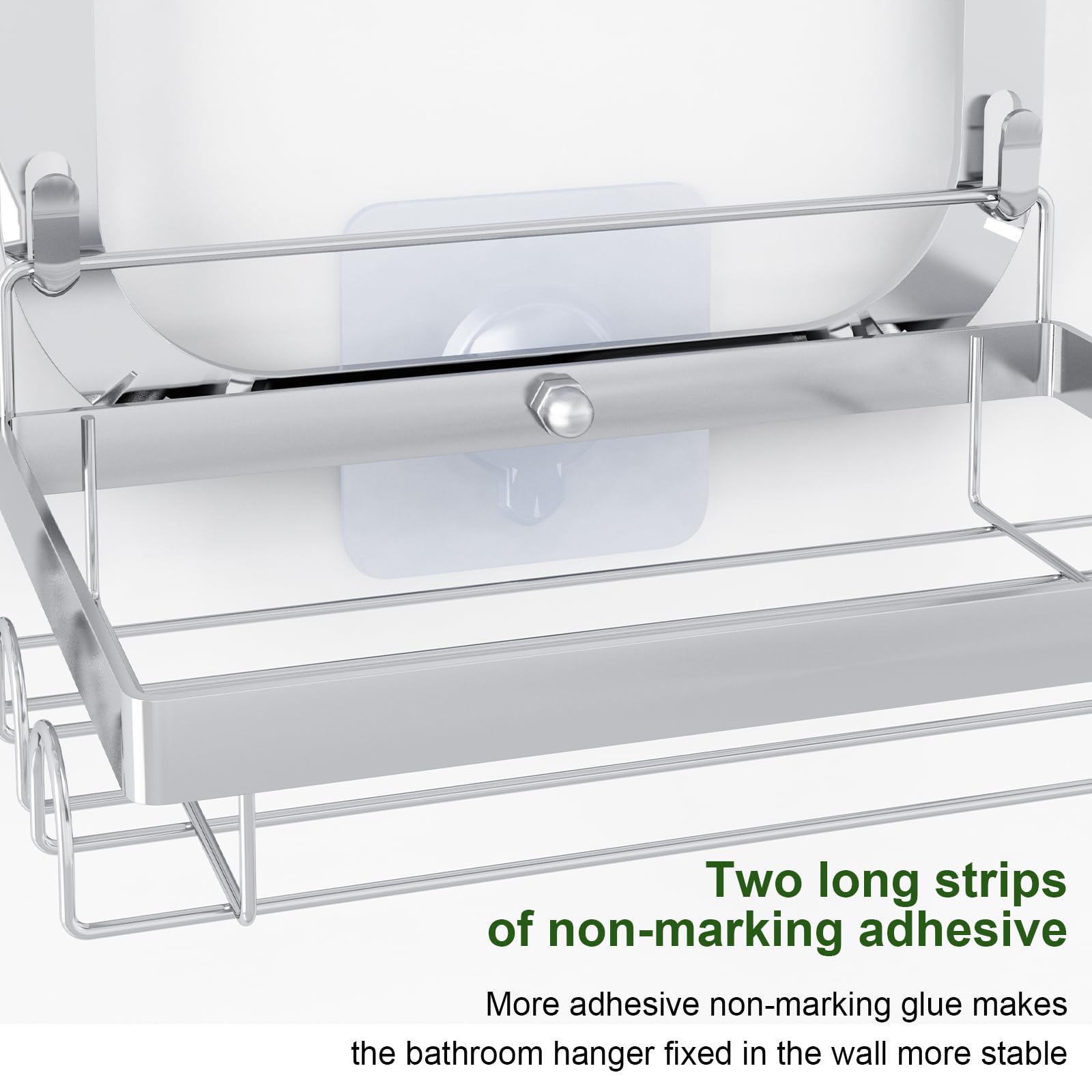 Fixwal Shower Caddy Over Shower Head, No Drilling Bathroom Hanging Shelf Storage Organizer Rack Basket with Hooks, Soap Holders and Adhesives, Rustproof Waterproof Anti-Swing, Bronze