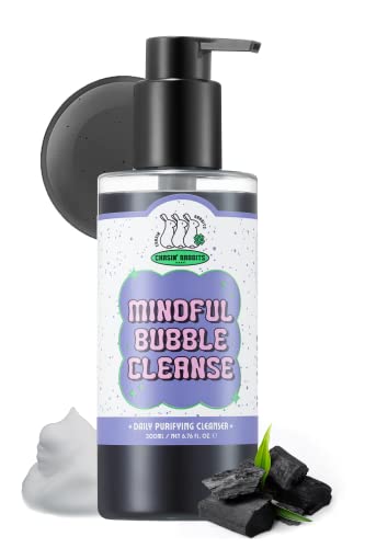 CHASIN' RABBITS Mindful Bubble Cleanse | Vegan All In One Face to Body Bubble Cleanser | Pore Purifying with Charcoal face wash for mens, For Oily Skin | 200mL/6.76 fl. oz