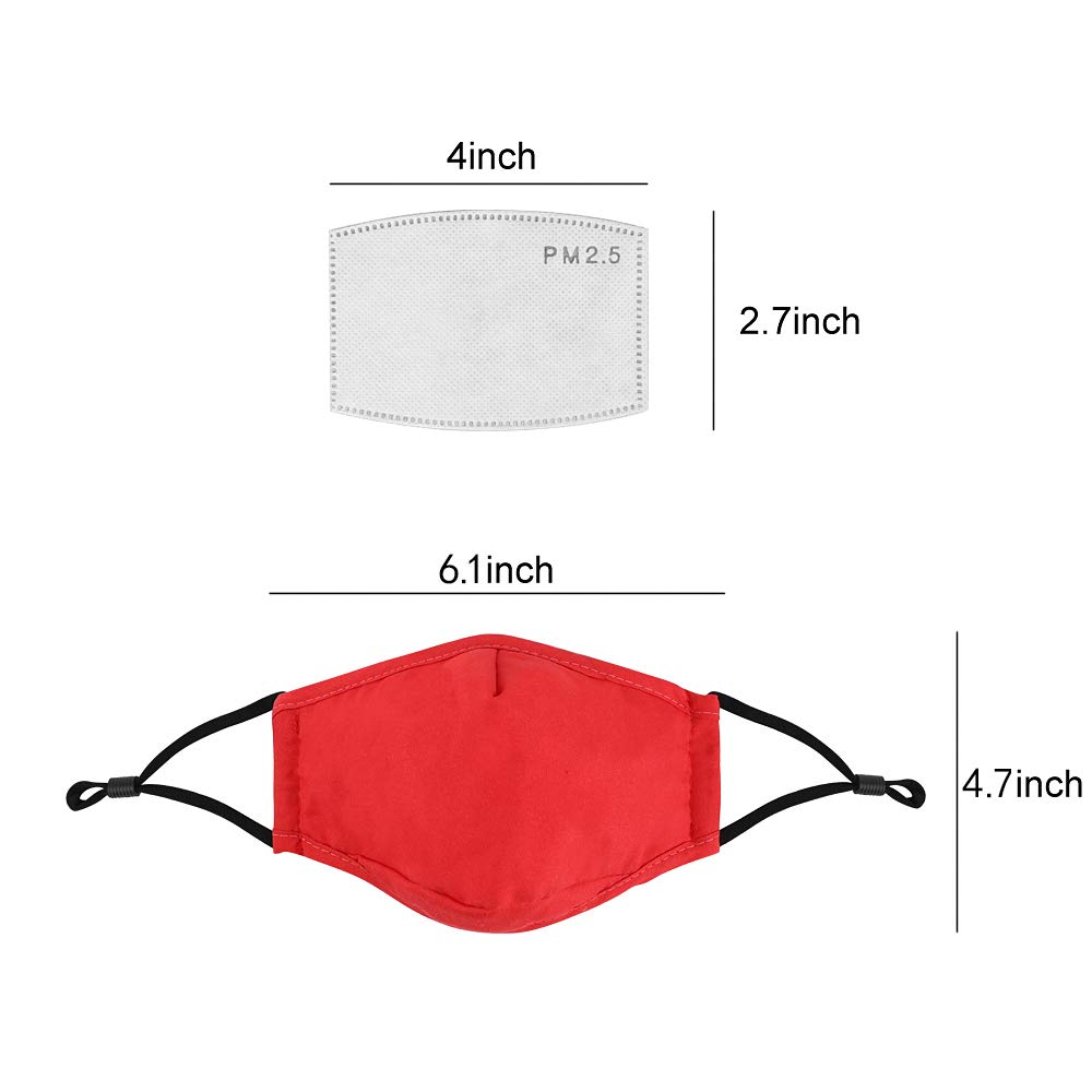 5 Pack Kids Reusable, Washable Facial Cotton Covering for Children- Includes 10Pcs Filters