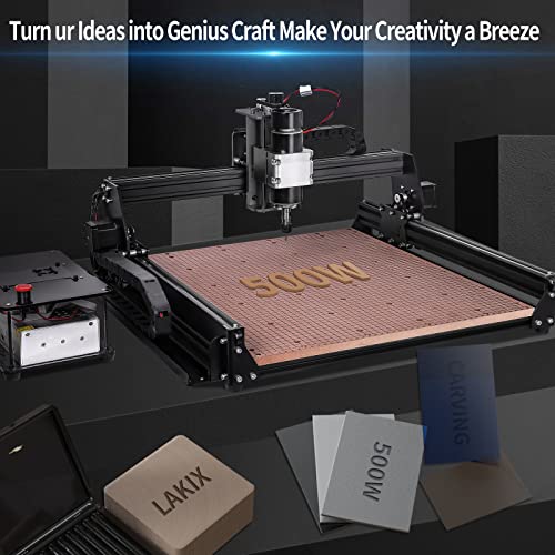 500W CNC Router Machine, 4540 CNC Router Machine with 500W Spindle 3-Axis Desktop CNC Machine for Woodworking Metal Acrylic MDF Nylon Carving Cutting Engraving Mill(Working Area430x390x22mm)