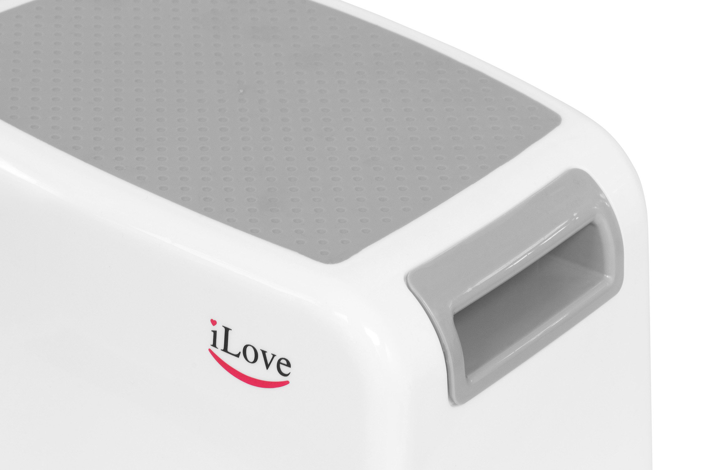 iLove 2 Step Stool for Kids and Toddlers, Bathroom and Toilet Stool for Potty Training, Slip-Resistant Soft Grips, Kitchen Stool with Handles, Dual Height - Gray (1 Pack)