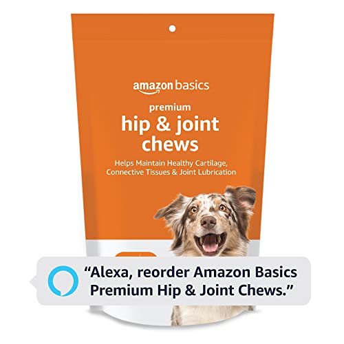 Amazon Basics Premium Dog Hip & Joint Supplement Chews with EPA and DHA, Chicken Liver Flavor, 60 Count (Previously Solimo)