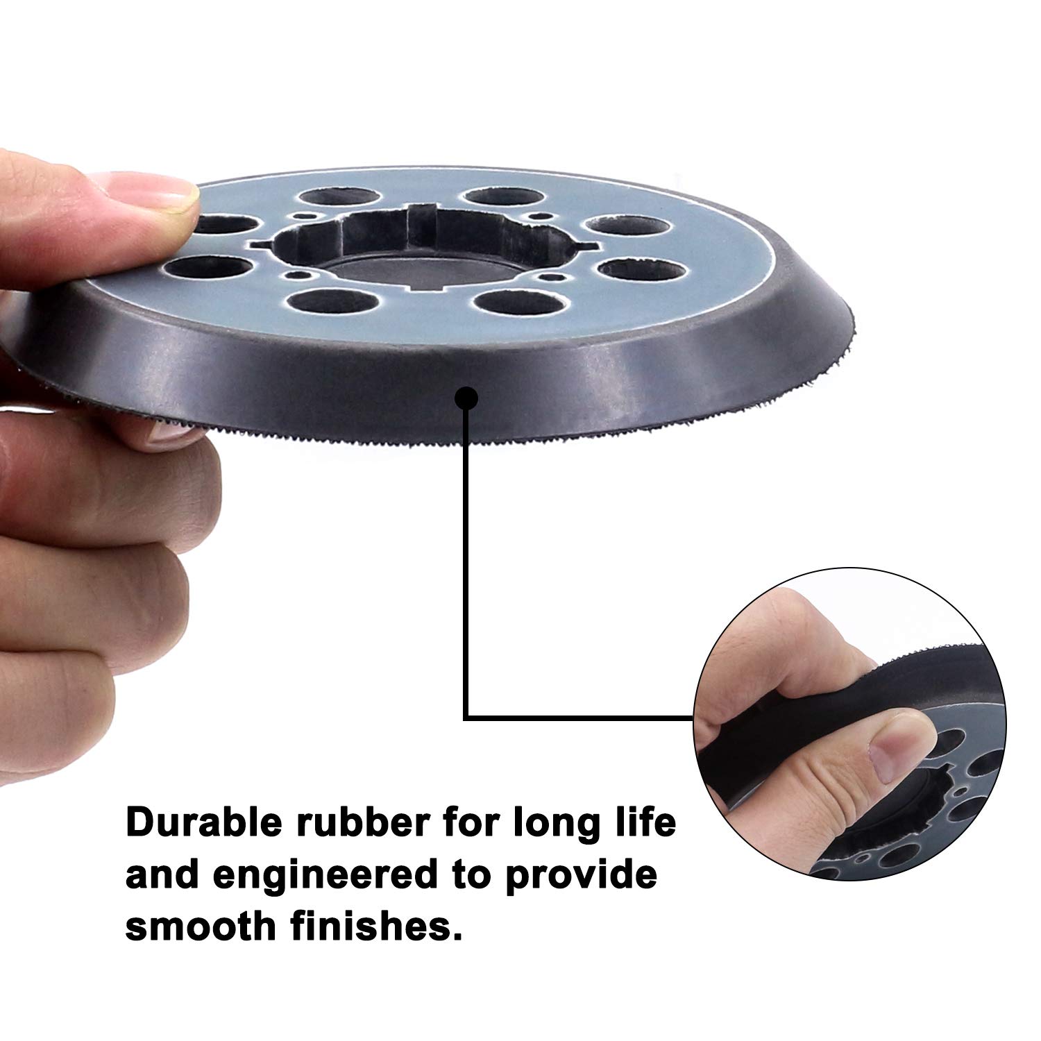 4 Packs 5 inch 8 Hole Hook and Loop Replacement Sanding Pad for DeWalt DWE64233 & N329079 Compatible with DWE6423/6423K, DWE6421/6421K, DWE6421-B2, DWE6421-B3, DWE6421-BR, DCW210B (4 Packs)
