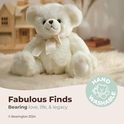 Bearington Aspen, 15.5 Inch White Teddy Bear Stuffed Animal, Vintage Teddy Bear, Makes a Great Gift for Birthday, Anniversary, Holiday, or Graduation