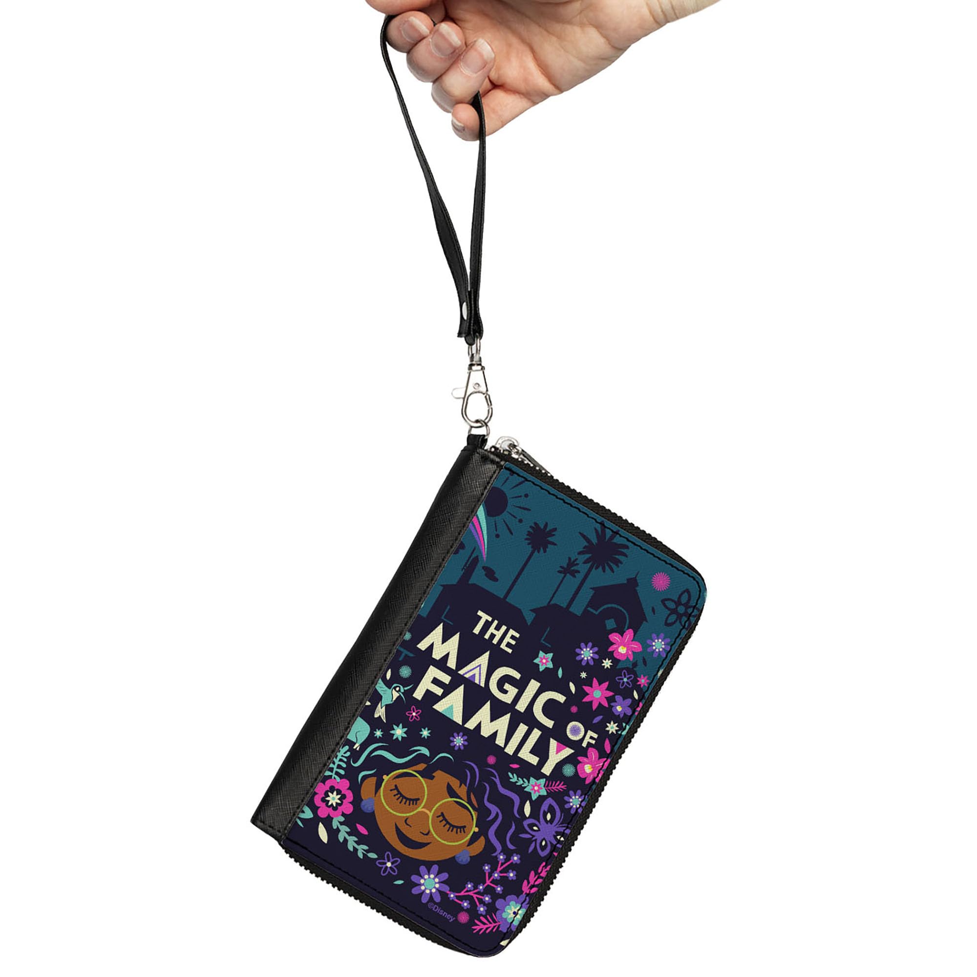 Buckle-Down Women's PU Zip Around Wallet Rectangle-Encanto, 7.5"x4.5"