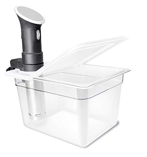 Everie Sous Vide Container 12 Quarts with Universal Collapsible Hinged Lid, Compatible with All Anova Models, Joule, Wancle, Instant Pot and Other Cookers, EVC-TY-PP