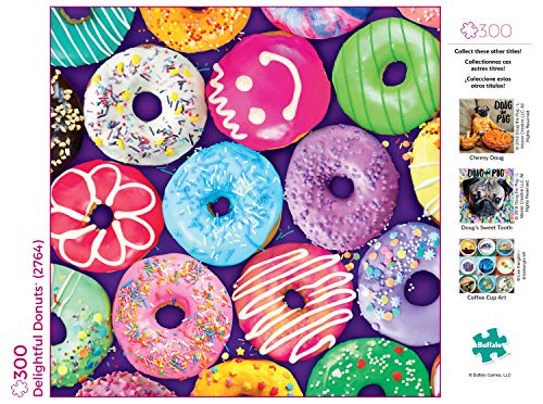 Buffalo Games - Delightful Donuts - 300 Large Piece Jigsaw Puzzle Multicolor, 18"L X 18"W