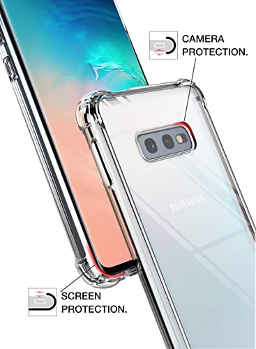 KIOMY Galaxy S10E Case Ultra Crystal Clear Shockproof Bumper Protective Phone Cover Hybrid Design Hard PC Back with Flexible TPU Raised Bezel & Enhanced Corners for Samsung Galaxy S10e Slim Fit Skin