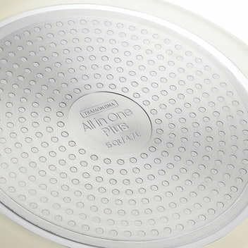 5-Quart All-In-One Ceramic Non-Stick Pan 5-Quart All-in-One Plus Pan is a versatile 5-piece set designed to do multiple things in the kitchen