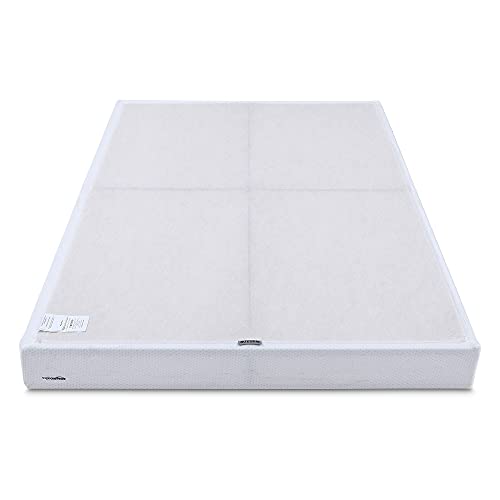 Amazon Basics Smart Box Spring Bed Base, 5 Inch Mattress Foundation, Tool-Free Easy Assembly, California King, White