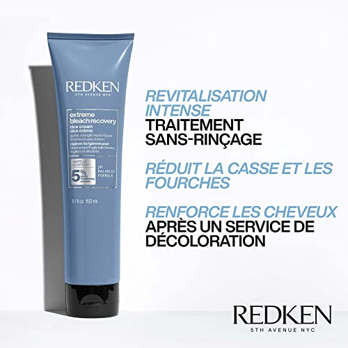 Redken Extreme Bleach Recovery Cica Cream Leave In Conditioner | For Bleached & Color Treated Hair | Reduces Hair Breakage | 5.1 Fl Oz