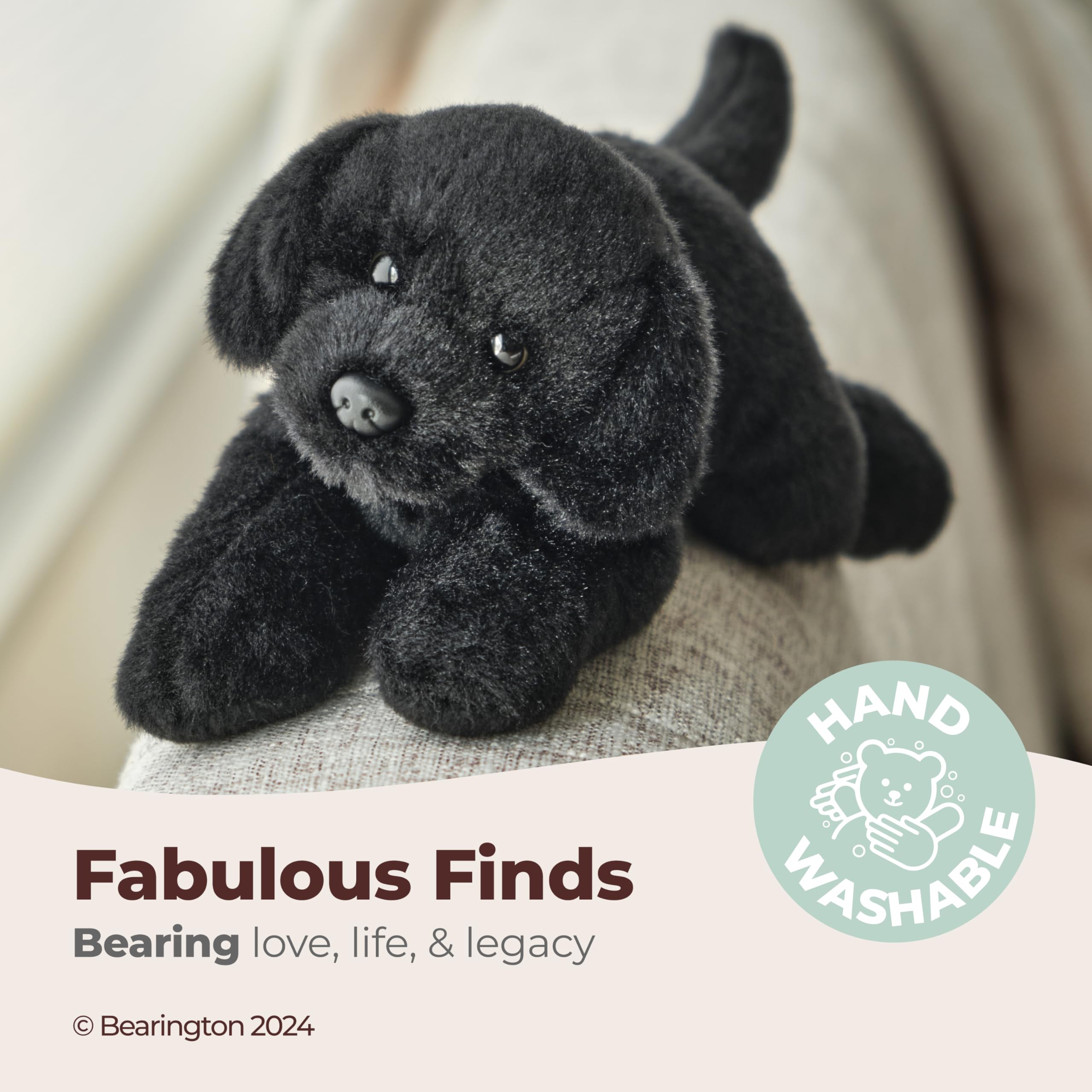 Bearington Collection Lil' Jet The Labrador Retriever, 8 Inch Black Lab Stuffed Animal