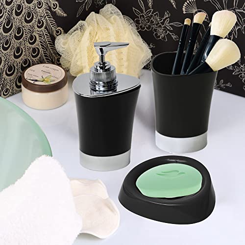 Evideco French Home Goods Black Mini Trash Can for Countertop 0.5 Liter -0.3 Gal Chrome Lid