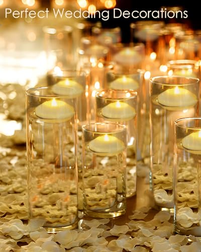 ARDUX 12 PCS LED Floating Candles - 3 Inch Flameless Plastic Floating Tea Lights for Bathtub Swimming Pool Vase Centerpiece Decoration