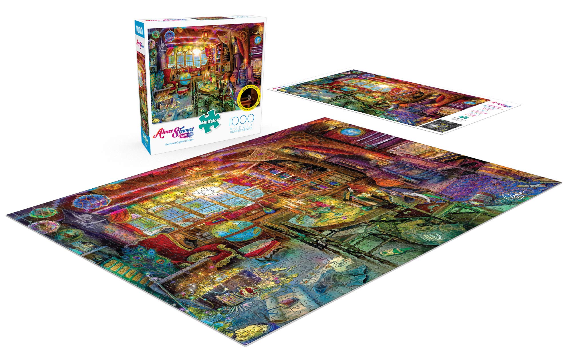 Buffalo Games - Aimee Stewart - The Pirate Captain's Dream - 1000 Piece Jigsaw Puzzle with Hidden Images