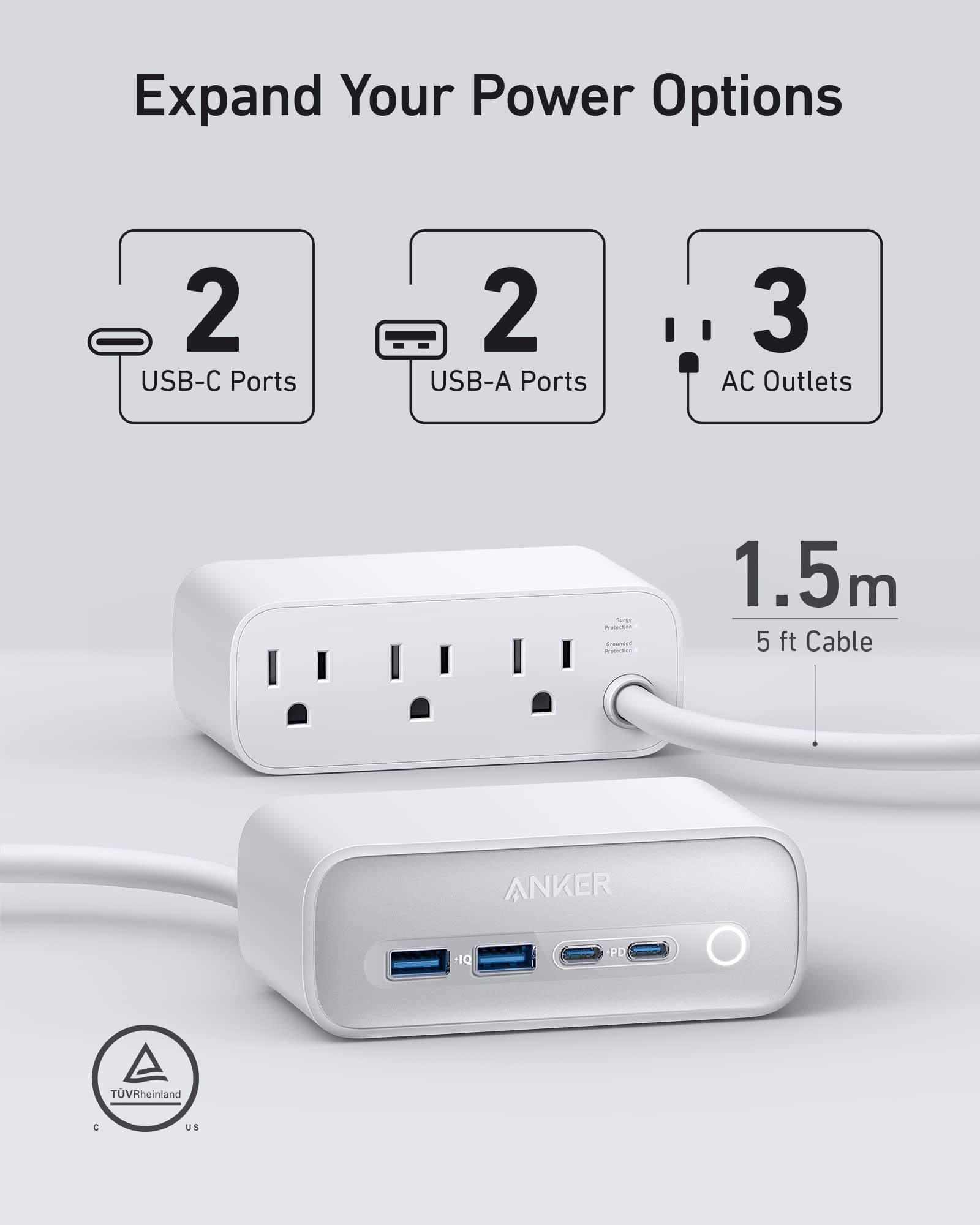 Anker USB-C to Lightning Cable, 541 Cable 6ft 525 Charging Station, 7-in-1 USB C Power Strip for iphone12/13, Max 65W