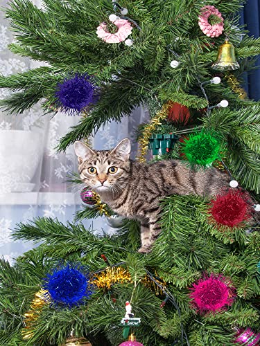 Axe Sickle 100 Pcs 2 Inch Sparkle Ball Cat Toy Interactive Balls Multicolor for Kittens Exercise and Multiple Cats Play and Chase