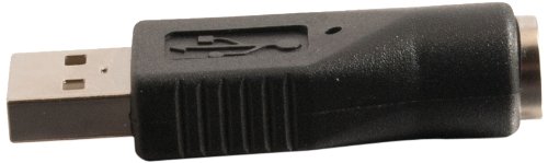 C2G Legrand USB to PS/2 Adapter, Male to Female USB to Playstation 2 Adapter to Use as USB Mouse to PS/2 Adapter, Black USB to PS/2 Keyboard Adapter, 1 Count, C2G 27277