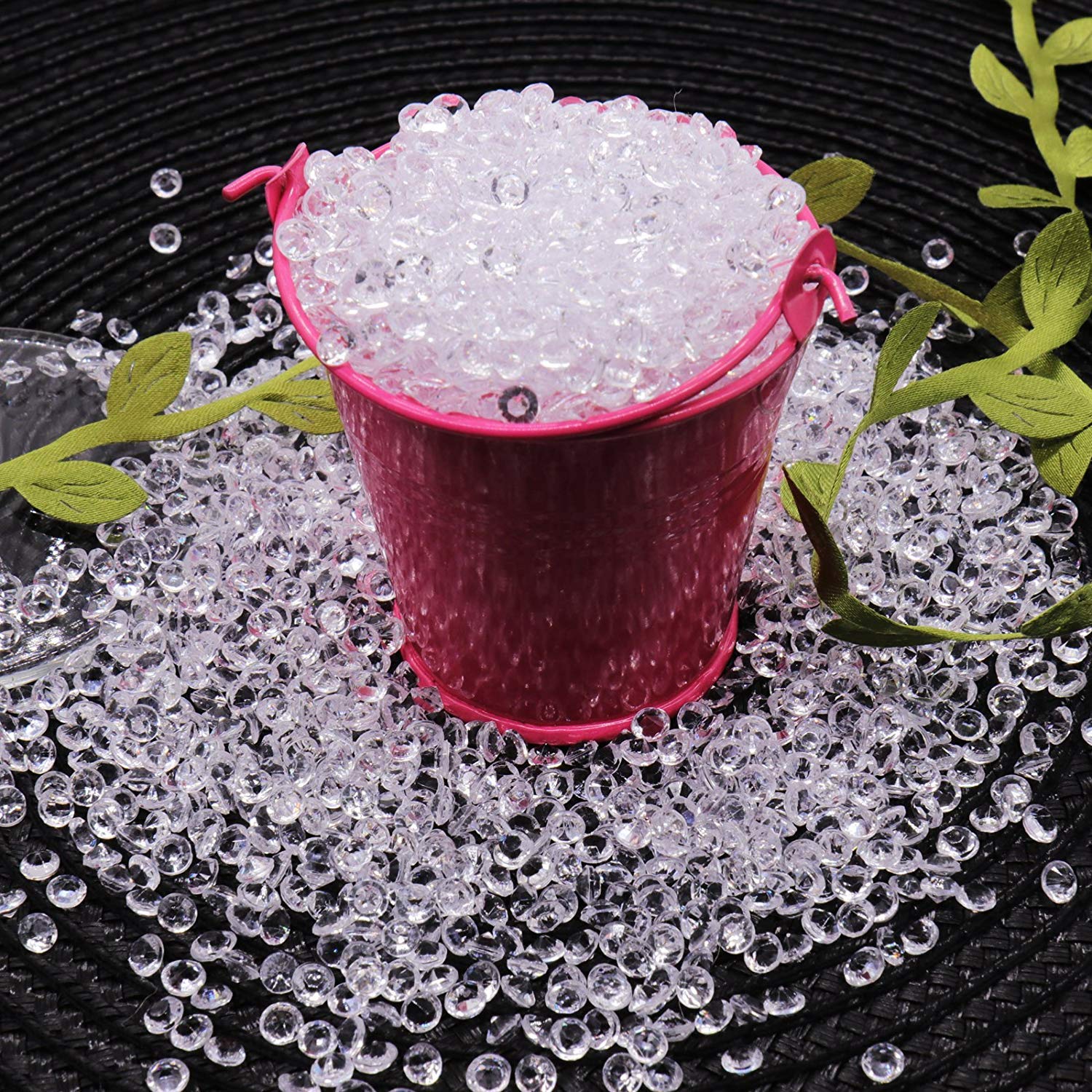 BIT.FLY 4.2mm 10000pcs Crystal Acrylic Diamond Vase Fillers for Table Scatter Wedding Event Party Decoration DIY Arts & Crafts Ice Rock Treasure Gems - Transparent