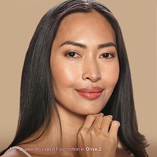 Mineral Fusion Full Coverage Foundation, Liquid Foundation - Olive 3- Medium Complexion w/Olive/Green Undertones, Lightweight Matte Finish, Up to 12 Hr Hydration, Hypoallergenic & Vegan, 1 fl. oz