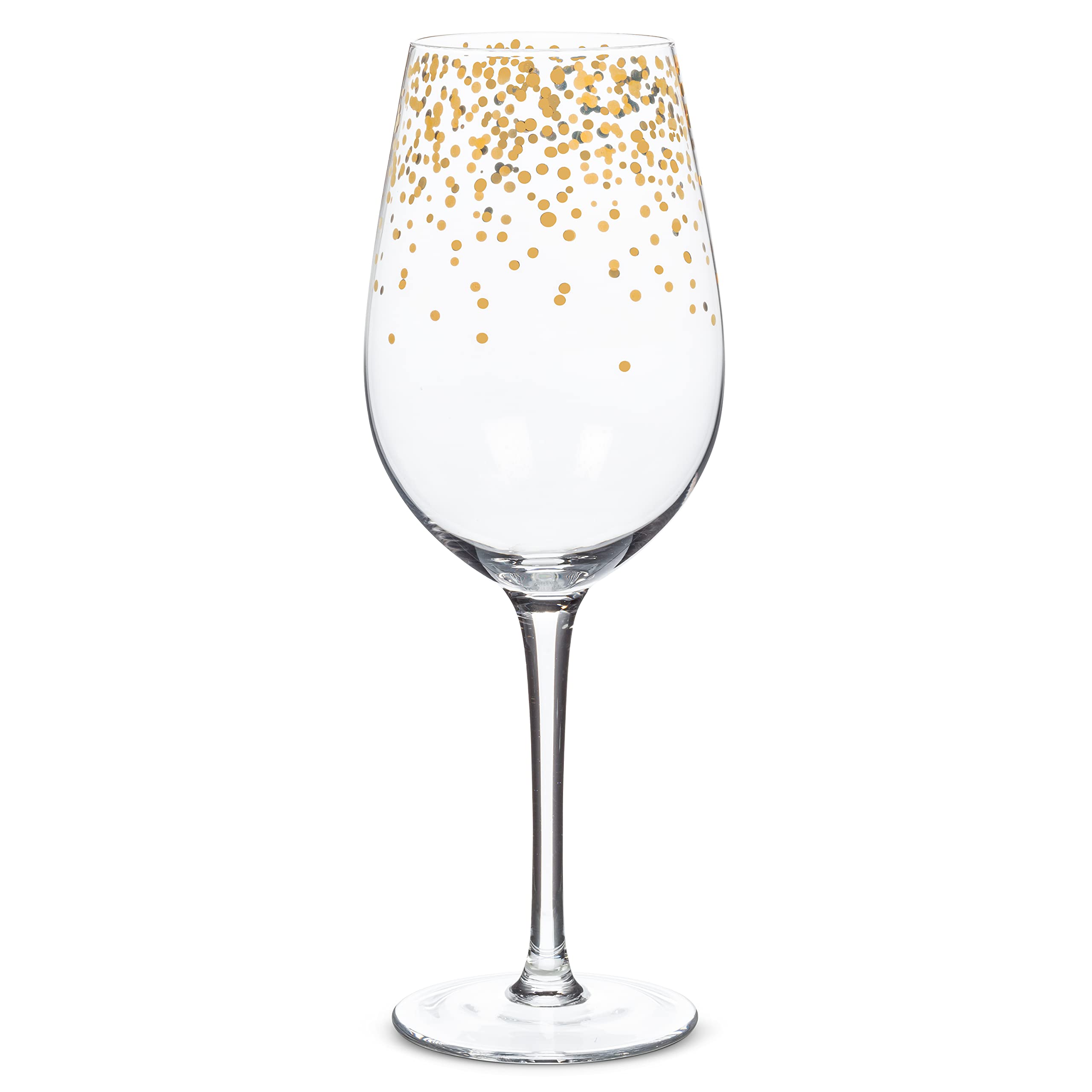 Abbott Collection 27-Gala-GOB Confetti Wine Glass, Clear/Gold