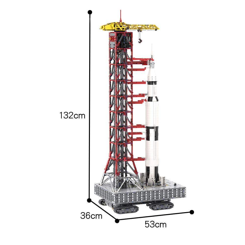 Building Boat Launch Tower Mk I for NASA Apollo Saturn V 21309/92176 Outer Space Model Rocket Building Kit, Large Base Building Toy for Kids and Adults (7702 Pieces) with PF Motors(Not Include Rocket)