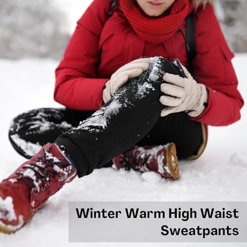 HYXFJITS Baby Girl Boy Winter Warm High Waist Sweatpants Toddler Cotton Active Elastic Pants Fleece Lined