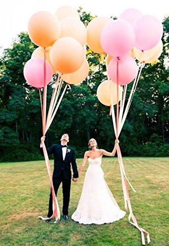 AFTERLOON® Biodegradable Balloons 3 pcs 36 Inch Pear Shaped Giant Extra Large White, Thickened Strong Natural Latex Jumbo XL Big Helium Float, for Baby Shower Gender Reveal Birthday Party Decorations