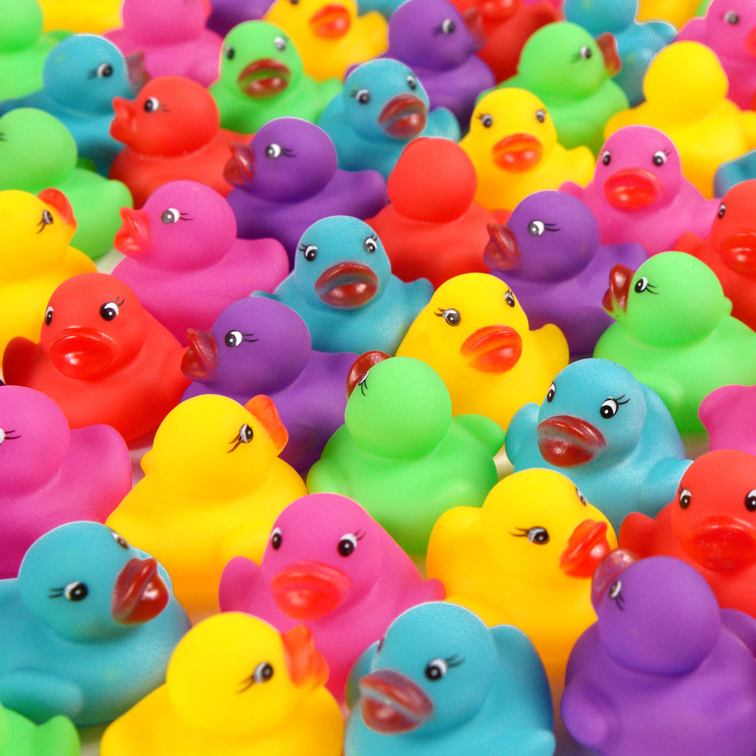 72-Pack Mini Rubber Ducks Set, Mini Colorful Rubber Duckies Bath Toy for Child, Float & Squeak Tiny Ducks Pool Toy Set for Kids Party Favors (66 Ducks+6 Catcher Nets)