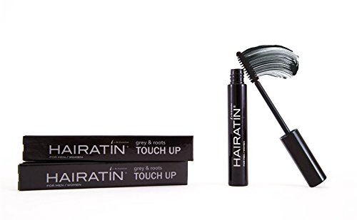 Hairatin Premium Root Touch Up | Cover Up Gray Hairs & Roots | Works Instantly & Water Resistant | Thicker Looking Hairlines Between Salon Trips | Root Concealer Without Salon Spray – Black
