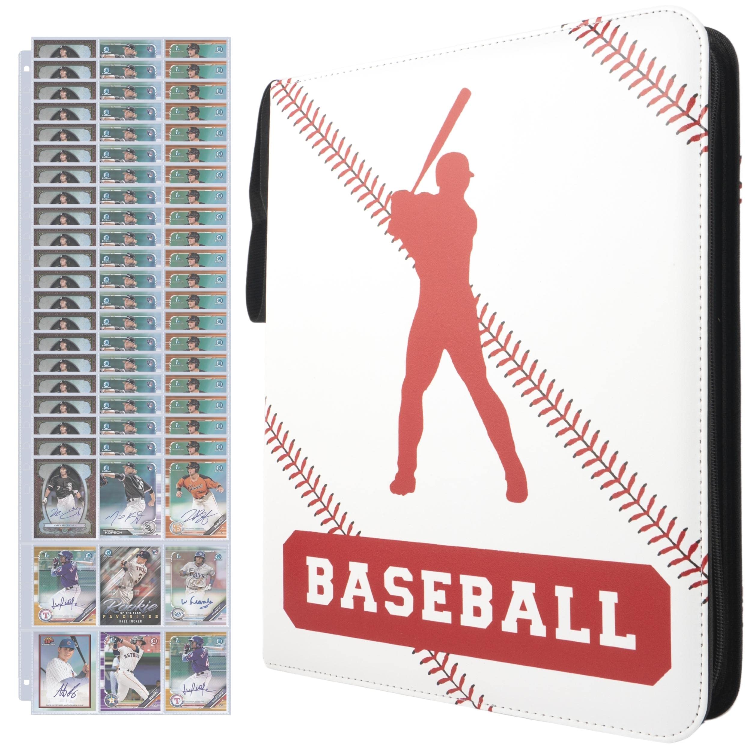 720 Baseball Card Binder for Trading Cards: Includes 40 Double Sided Pages with Pockets 9 Cards Per Side (18 Page),3-Ring Album Sports or Collection Storage (HD-PU06)