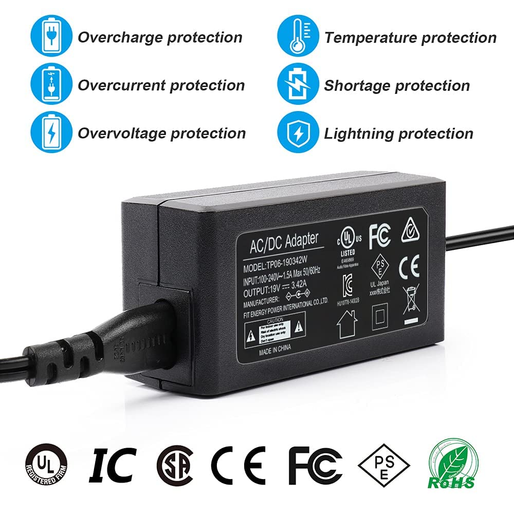F1TP 19V Charger AC/DC Adapter Power Cord Compatible with Xtreme, Xtreme2 Portable Speaker, Harman Kardon Onyx Studio 1/2/3/4/5/6/7 Wireless Bluetooth Speakers