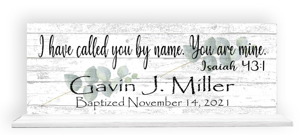 Baptsim Gift For Boys or Girls Personalized Christening Plaque Keepsake Present Bible Verse With Child's Name and Baptism Date (Called By Name)