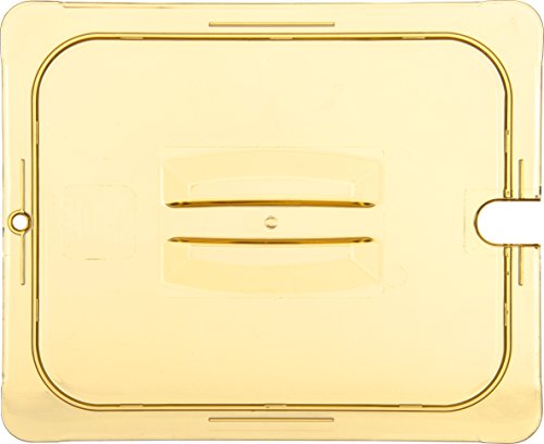 Carlisle FoodService Products 10431U13 StorPlus High Heat Universal Handled Food Pan Lid, Half Size, Amber