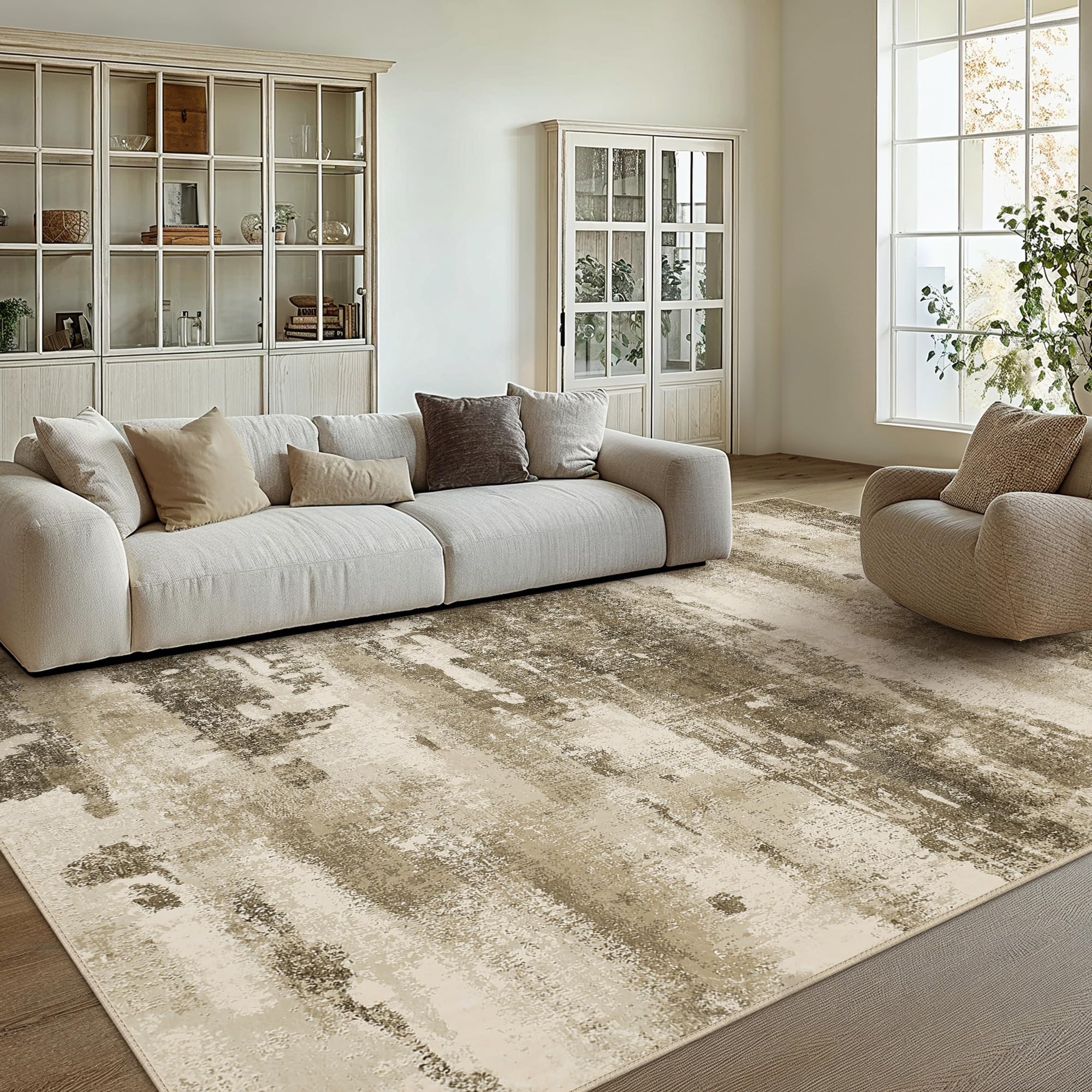 Area Rugs 6x9 for Living Room Bedroom Machine Washable Modern Abstract Soft Large Rugs with Non Slip Backing, Floor Carpet for Dining Room